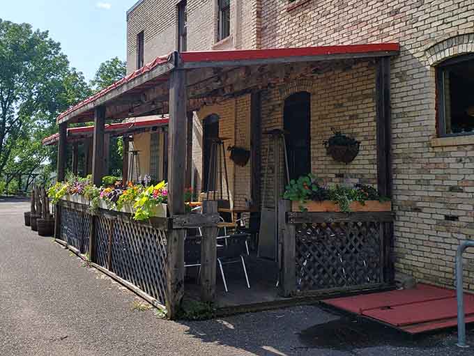 When Minnesota weather cooperates, this patio becomes prime real estate for people-watching and great eating.