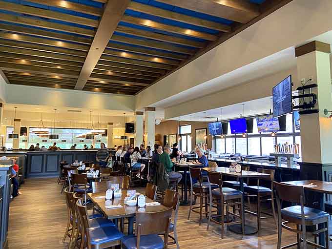 Happy diners in a comfortable space is the universal language of a restaurant doing things right.