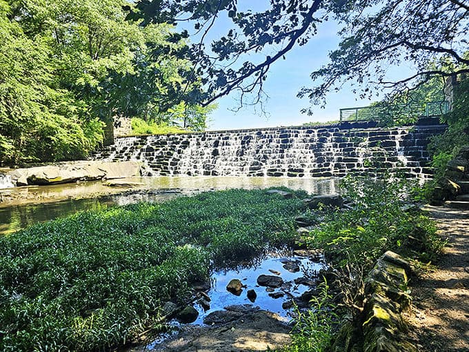 Water cascades down this tiered dam like it's auditioning for a role in a meditation app's background video &ndash; and absolutely nailing it.