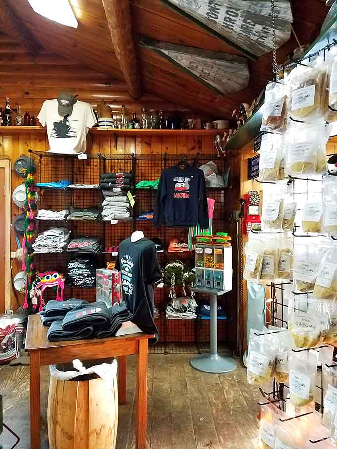 Take home a t-shirt or local product to remember your walleye sandwich pilgrimage by.