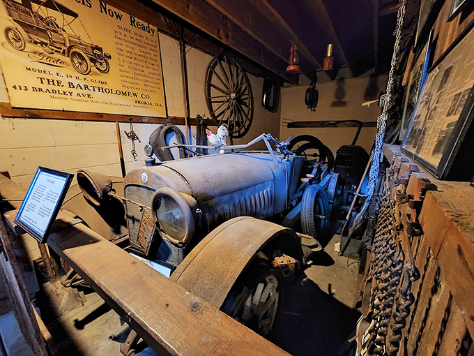Meet grandpa's hot rod! This Peoria-made Model E might not win any races today, but it sure wins hearts with its vintage charm.