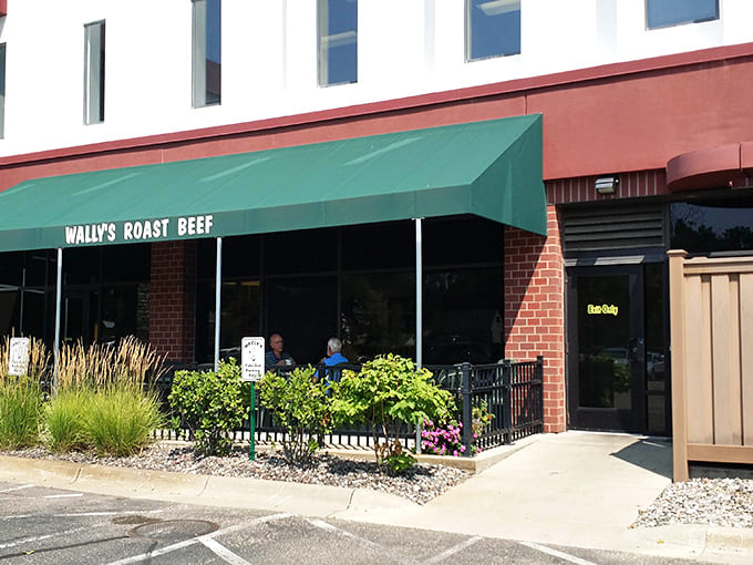 The outdoor seating area provides a pleasant spot to enjoy your meal when Minnesota weather cooperates, which happens occasionally between snowstorms.