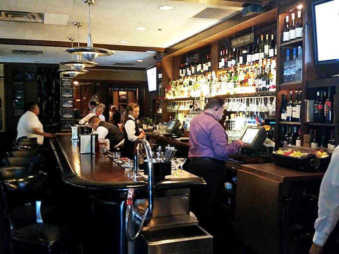 The bar gleams with promise&mdash;each bottle a potential story, each bartender a skilled narrator ready to pour your next chapter.