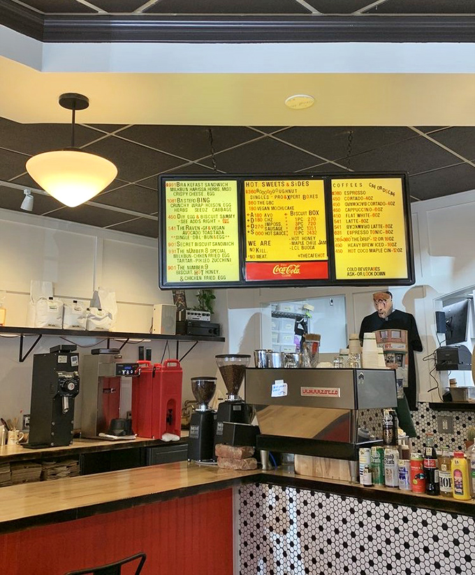 The coffee program doesn't play second fiddle to the food &ndash; their espresso setup gleams with promise, delivering rich, complex brews worthy of those famous biscuits.