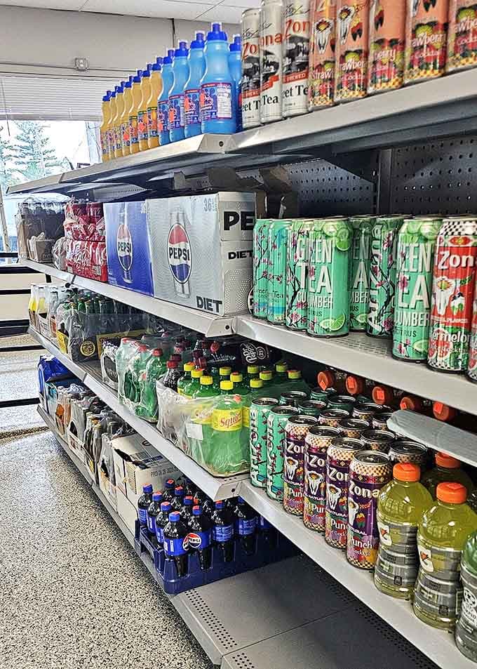 The beverage selection covers all bases &ndash; from morning pick-me-ups to lunchtime refreshments, lined up and ready for thirsty customers.