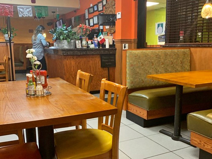 The dining area's simple, clean design puts the focus where it belongs &ndash; on the exceptional food and good company.