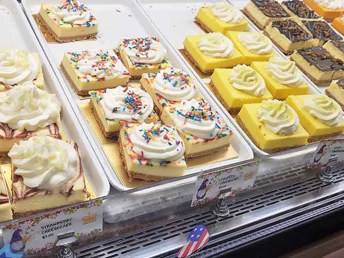 The dessert case: where willpower goes to die and "I'll just have a bite" becomes a laughable concept.