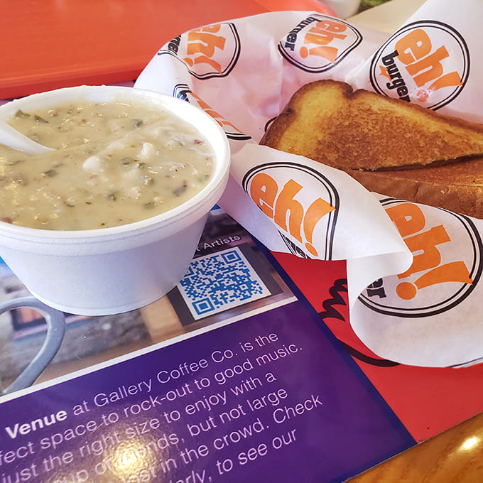 Creamy soup and grilled cheese &ndash; the comfort food duo that feels like a warm hug on a chilly Michigan afternoon.