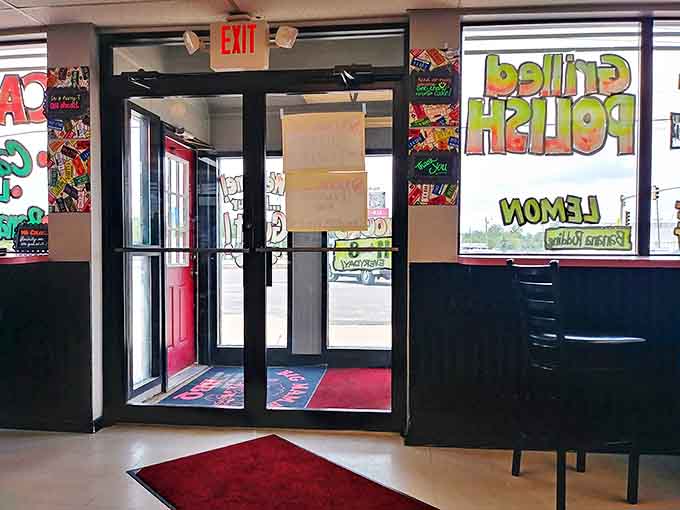 That entrance welcomes you like an old friend, promising good food and even better vibes just beyond those doors.