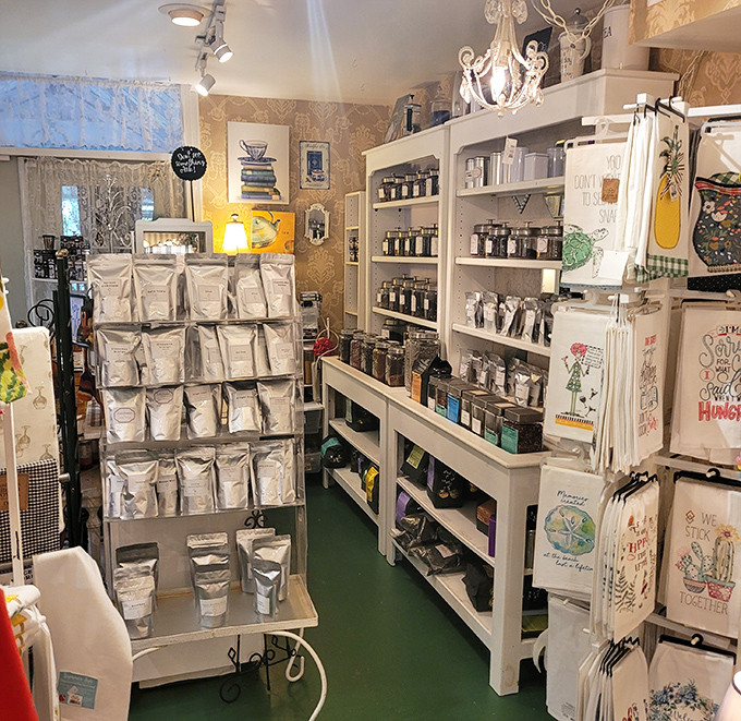 The gift shop offers treasures to take home &ndash; from loose leaf teas to handcrafted items &ndash; extending the tearoom experience beyond your visit.