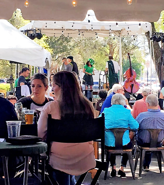 Musicians create the perfect soundtrack for lazy afternoons, while patrons enjoy Florida's perfect weather and exceptional food.
