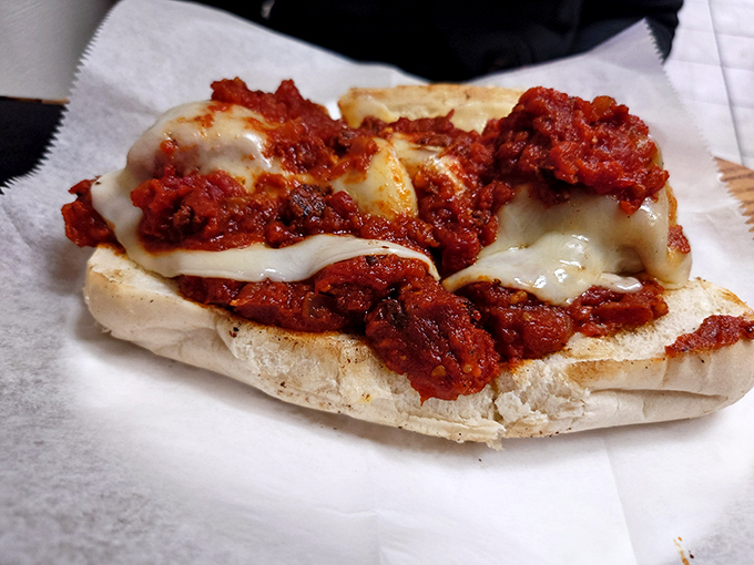 Meatball magnificence: these aren't just ingredients; they're a warm, saucy hug between slices of perfectly toasted bread.