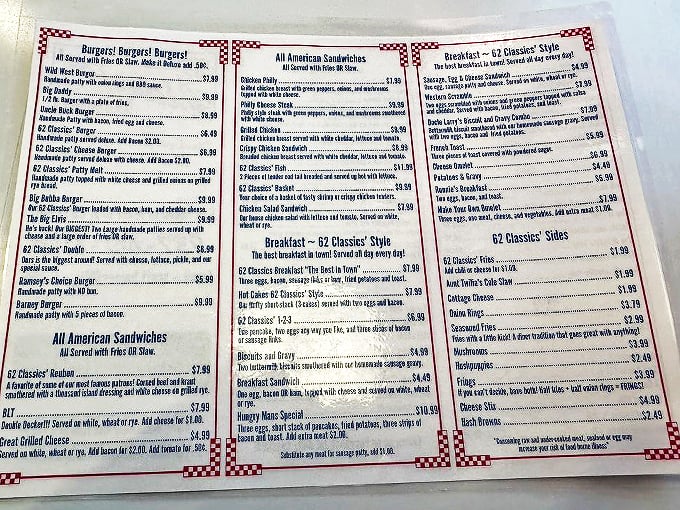 The sacred text of comfort food! This menu isn't just a list&mdash;it's a roadmap to culinary nirvana, with pit stops at Heartburn City and Foodcoma Valley.