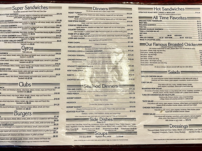 Decisions, decisions! This menu is a treasure map of deliciousness. X marks the spot for every craving.
