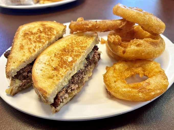 Grilled to golden perfection, this patty melt is the sandwich equivalent of a warm bear hug. Comfort food at its finest!