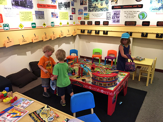 The children's area engages young visitors with interactive displays that make transportation history accessible and exciting for the next generation.