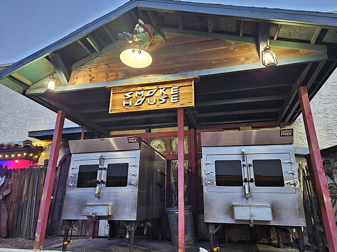 The "Smoke House" isn't just for show – these serious smokers produce fall-off-the-bone ribs and brisket that would make a Texas pitmaster tip his hat.