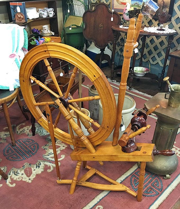 Seasonal displays transform throughout the year, with vintage Halloween decorations creating a spooky-sweet vignette that's more charming than frightening.