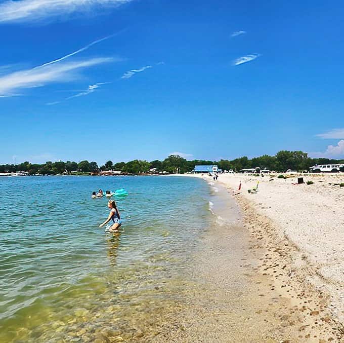 Crystal clear waters perfect for wading, swimming, or just admiring. Lake Erie showing off its Caribbean-worthy clarity on a perfect summer day.