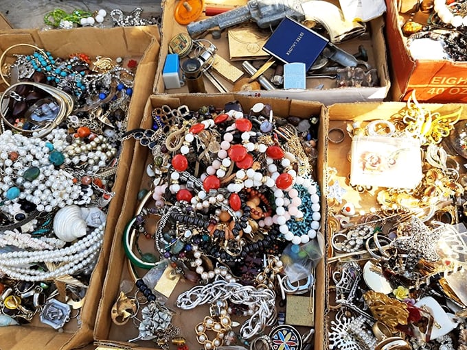 A treasure trove of trinkets! From pearls to pistols, this jumble of jewels and junk is a magpie's dream come true.