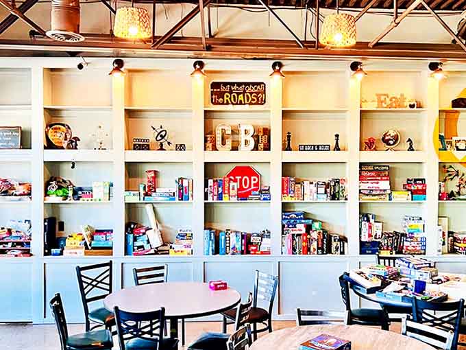 The game wall isn't just decoration &ndash; it's an invitation to slow down, connect, and remember that meals should be enjoyed, not just consumed.