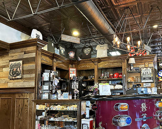 Souvenirs that actually say "America" on the bottom instead of "Made in China," a refreshing pit stop for authentic Route 66 memorabilia.