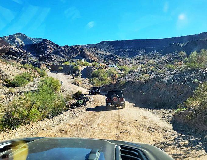 The road less traveled... because it's not really a road. But trust us, this dusty trail leads to liquid gold.
