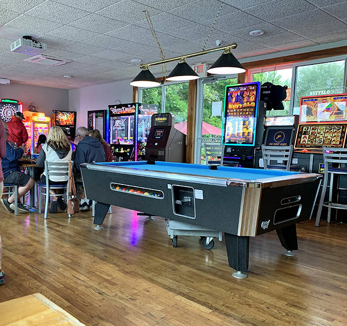Beyond dining, the arcade area provides entertainment with pool tables and games &ndash; perfect for extending your island experience into evening hours.