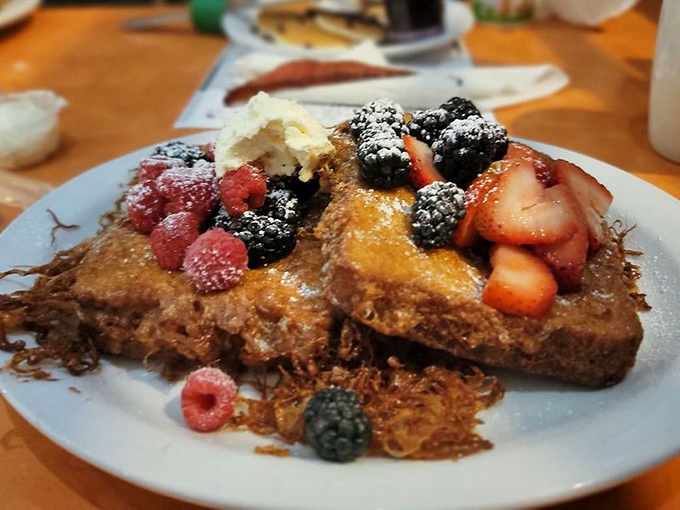 This berry-crowned French toast isn't just breakfast &ndash; it's a celebration on a plate, with fresh fruit adding pops of color and flavor.