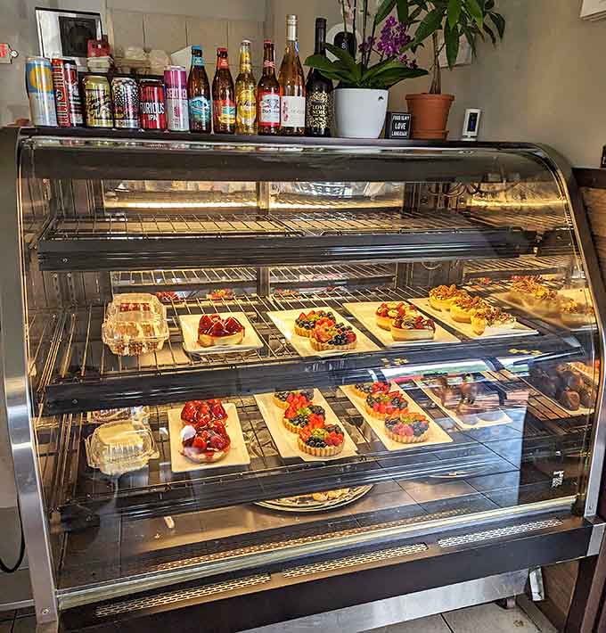 This pastry case tempts with beautiful desserts that make you seriously consider ordering sweets before you've even finished your French toast.