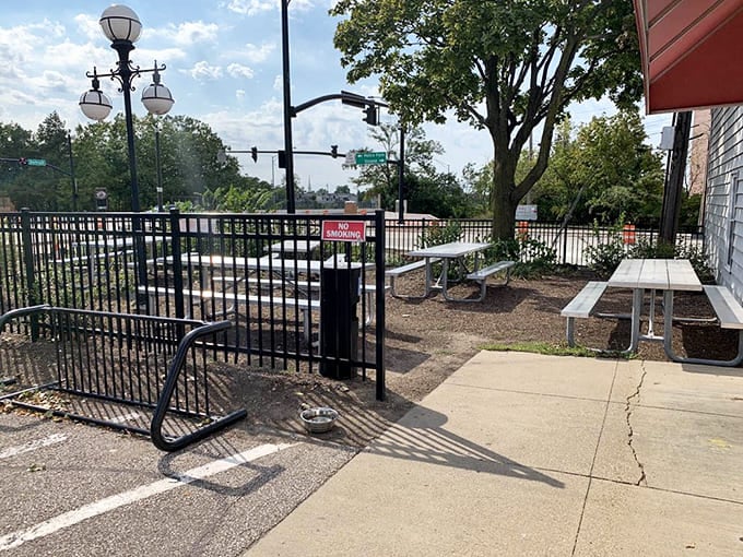 Outdoor seating for when you want to pretend you're in Paris, except the pastries are better here.