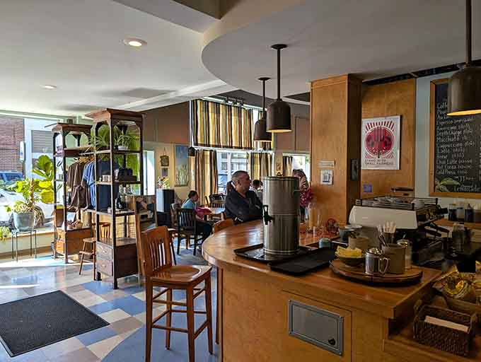 The spacious interior accommodates everyone from laptop warriors to lunch crowds without feeling cramped or chaotic during the rush hours.