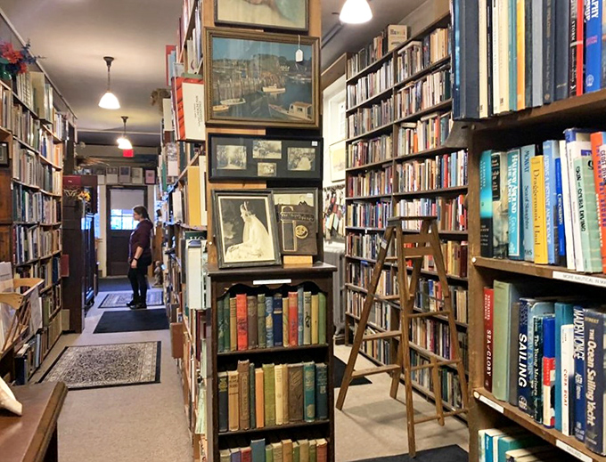 Perfectly organized chaos creates a bibliophile's paradise, where each turn reveals new literary treasures and unexpected finds.