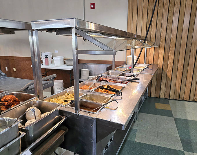 The buffet line offers a parade of homemade delights, where steam rises from trays of freshly prepared dishes that taste like they came straight from grandma's kitchen.
