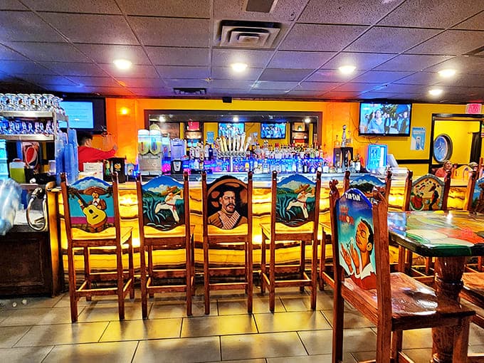 Counter seating offers front-row tickets to the culinary show, where skilled cooks orchestrate the breakfast ballet with practiced precision.