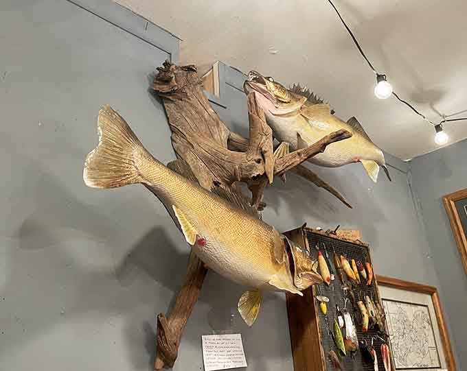 Vintage advertising and maritime decor frame the doorway, inviting you to step back in time to when craftsmanship was standard, not exceptional.