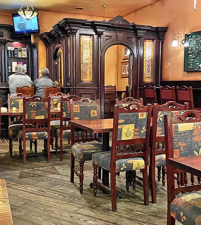 Empty tables await the evening crowd, each one promising conversations and connections that might last well beyond dessert.