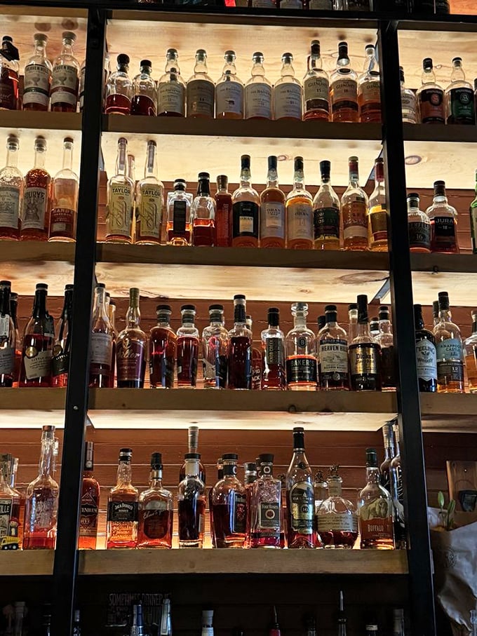 The whiskey collection at Pro Pig would make a collector weep with joy &ndash; rows of amber bottles promising post-meal perfection.