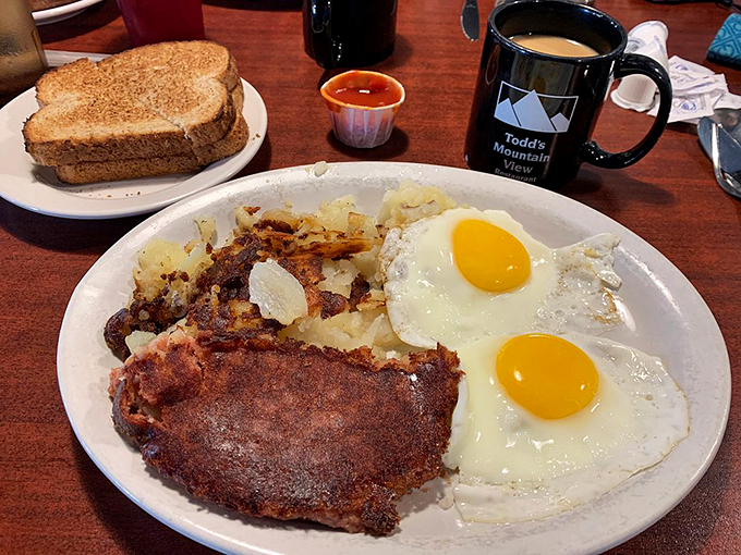 Breakfast of champions! This plate is a symphony of morning flavors that'll make you want to high-five the sun for rising.