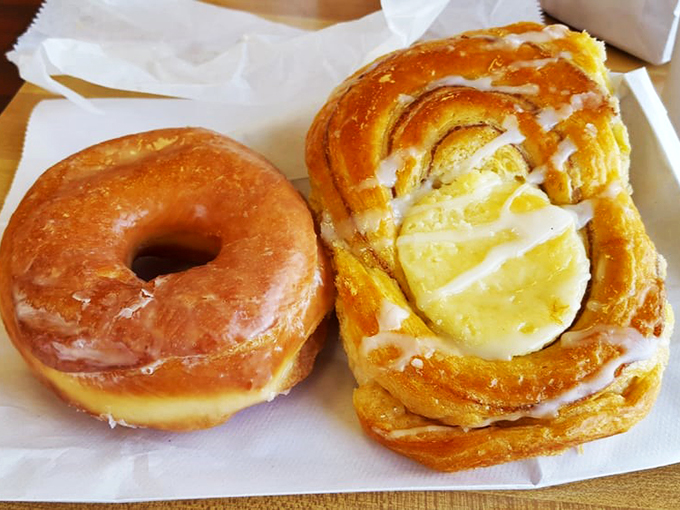 The breakfast of champions! A glazed donut and cheese danish duo that's worth setting your alarm for.