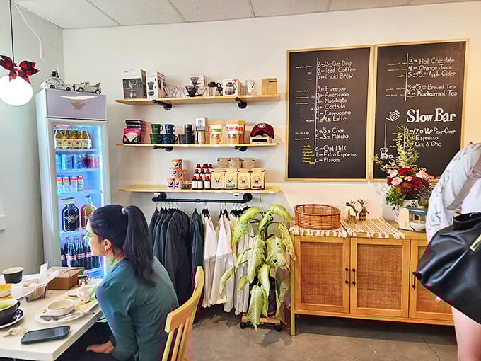 The merchandise corner offers a chance to take a piece of Honeycomb home. That plant seems to be thriving on the bakery's positive vibes alone.