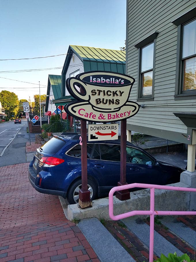 The iconic Isabella's sign with its coffee cup logo has guided many hungry souls to breakfast salvation and sticky bun bliss.