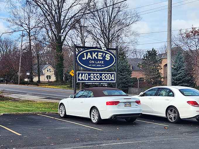 The parking lot at Jake's fills up for a reason, and that reason is swimming in Lake Erie before becoming your delicious dinner.