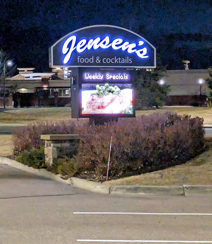 The illuminated sign glows like a beacon in the Minnesota night, guiding hungry travelers to culinary salvation. Those weekly specials aren't just meals&mdash;they're limited-time opportunities for deliciousness.