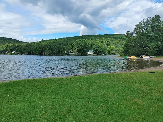 Beach day perfection: Where the water's so clear you can count pebbles and your worries simultaneously disappear.