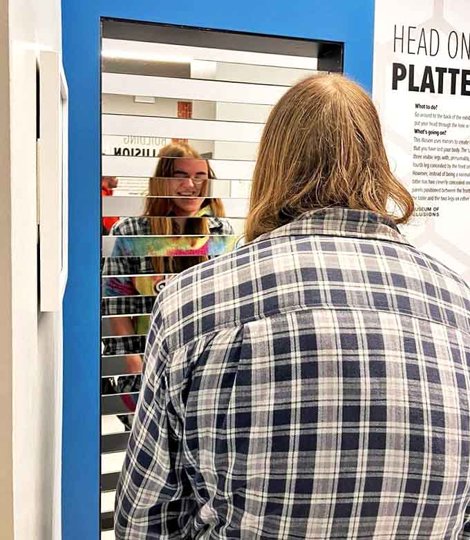 The mirror illusion creates perfect symmetry that would make even the most dedicated gym-goer jealous. Suddenly everyone's perfectly balanced, as all things should be.