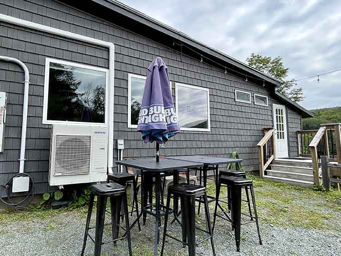 Outdoor seating for those perfect Vermont days when fresh air and pancakes are the only items on your agenda.