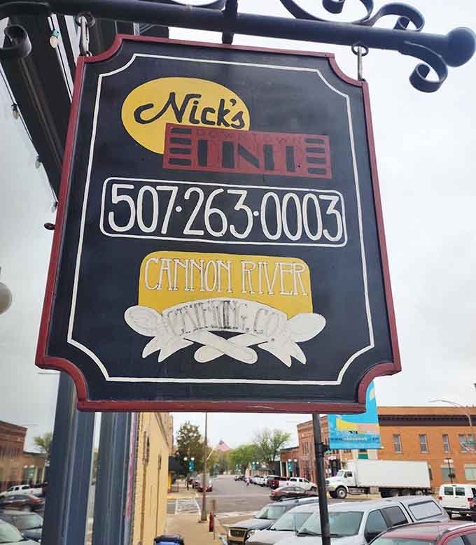 This vintage-style sign announces your arrival at breakfast paradise, visible from down the street like a culinary lighthouse.