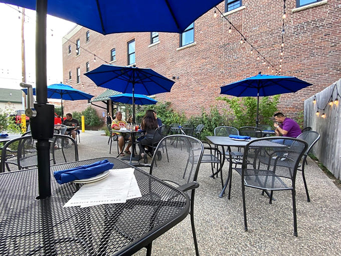 When Minnesota weather cooperates, this outdoor patio becomes the perfect spot for enjoying Mediterranean flavors under Midwestern skies.