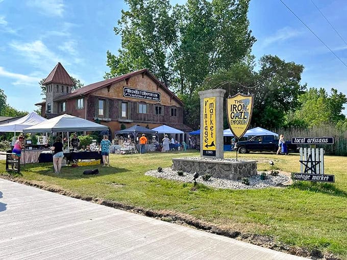 The outdoor market feels like stumbling upon a European village square, where treasures are discovered under open skies and friendly haggling is an art form.